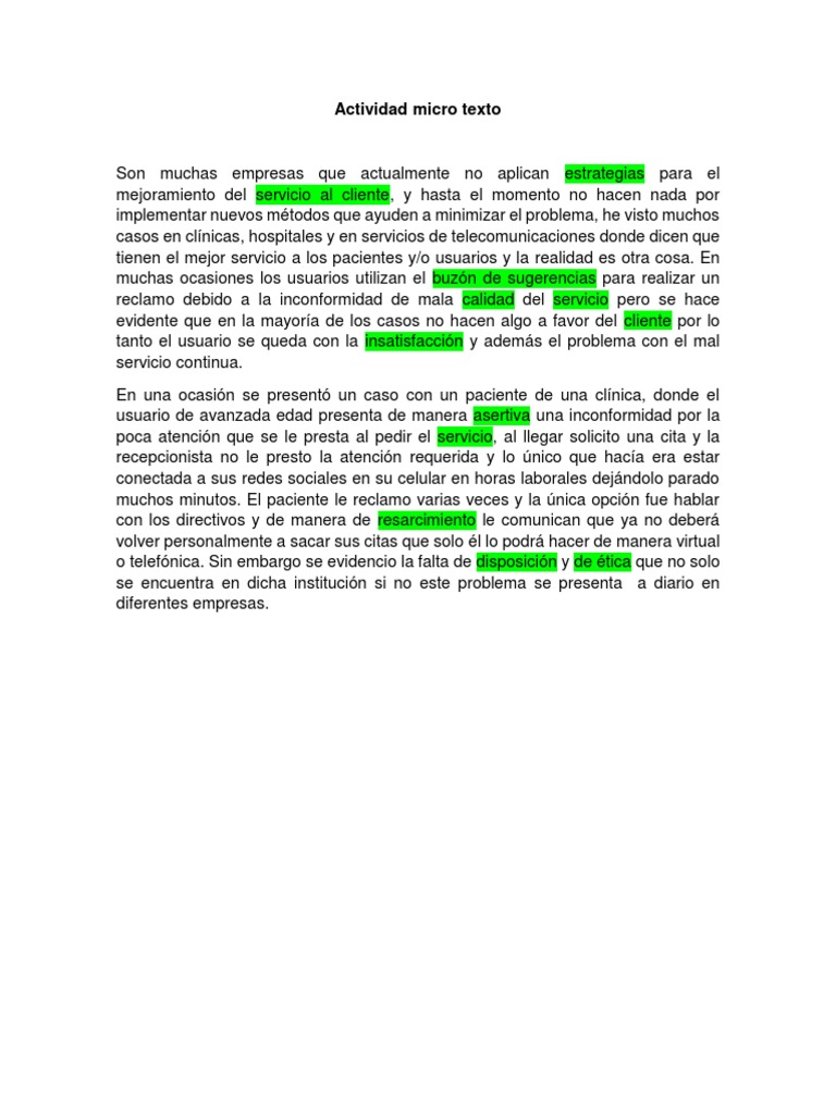 Actividad Micro Texto | PDF