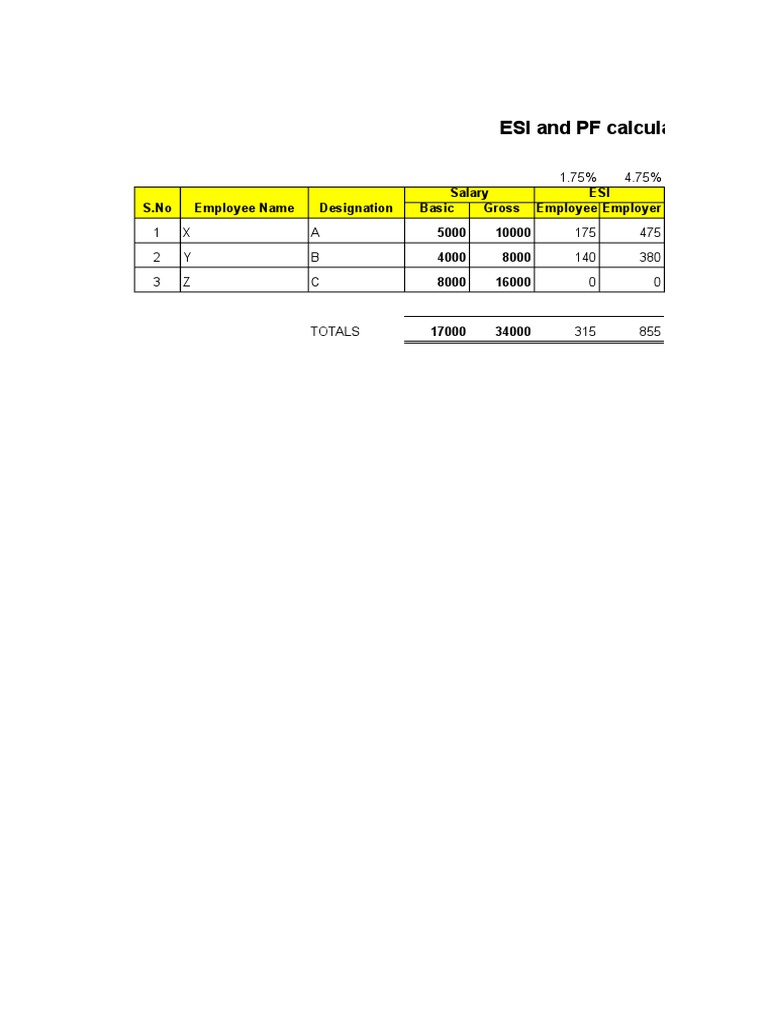 Esi PF Calculation 191 | PDF