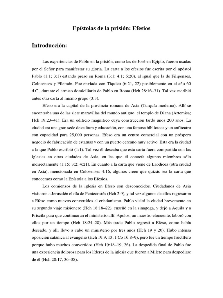 Bosquejo Efesios | PDF | Pablo el apóstol | Epístola a los efesios