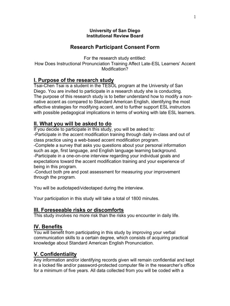 Consent Form 2018 | Download Free PDF | Accent (Sociolinguistics ...