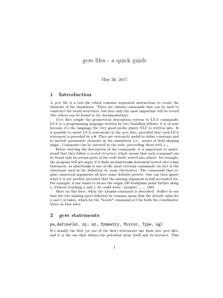 Gem Files Guide | PDF | Sphere | Radius