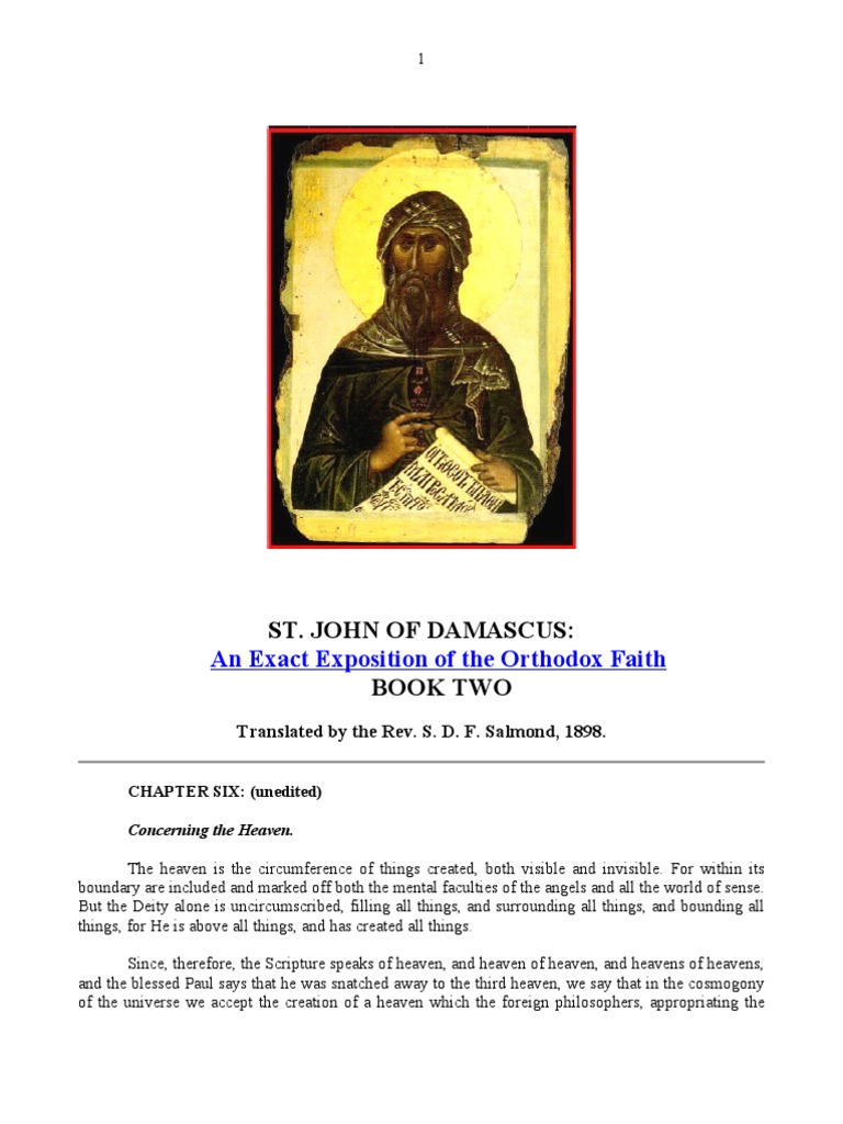 St. John of Damascus: Concerning the Heaven. | Heaven | Planets