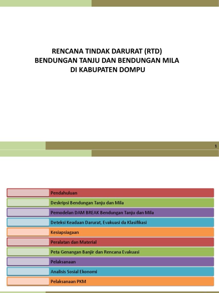07 A Contoh RTD Bendungan | PDF