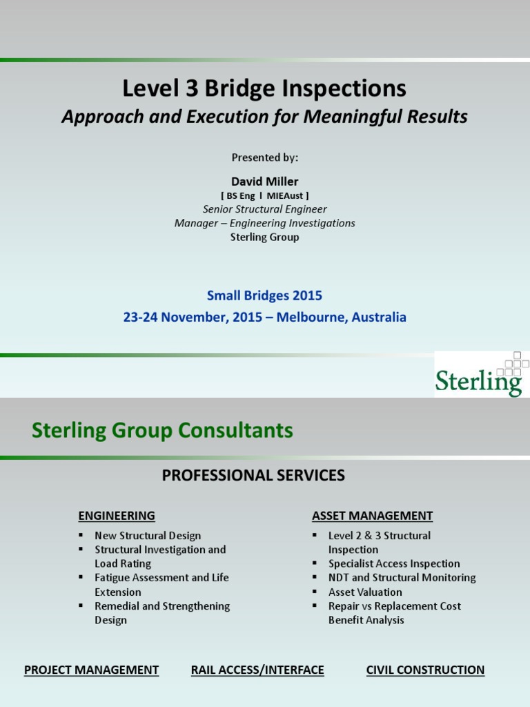 Level 3 Bridge Inspections: Approach and Execution For Meaningful ...