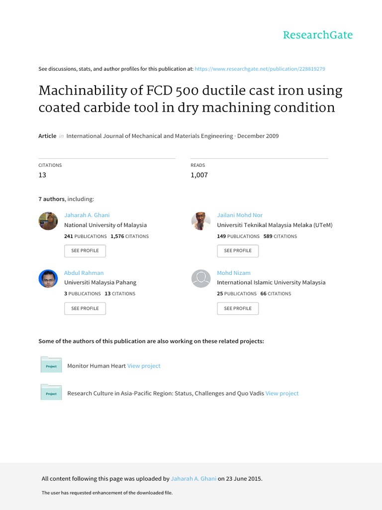 Cast Iron PDF | PDF | Cast Iron | Machining