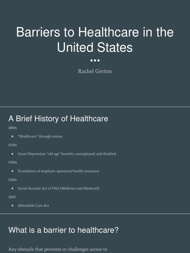 Barriers To Healthcare in The United States | PDF | Health Equity ...