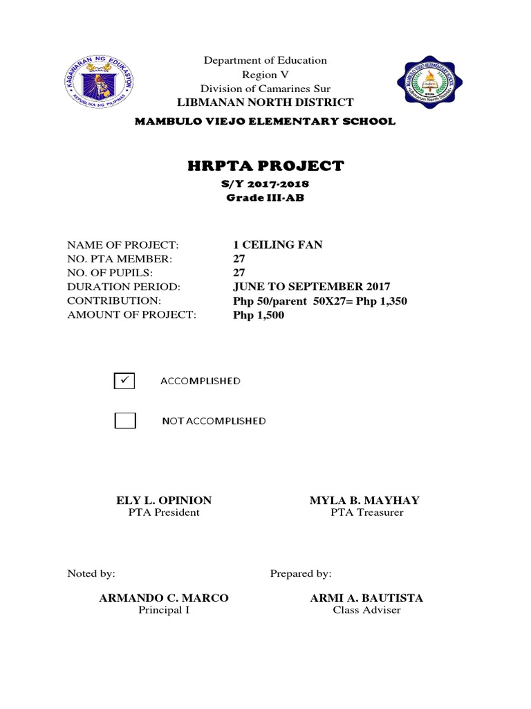 Hrpta Project: Libmanan North District | PDF