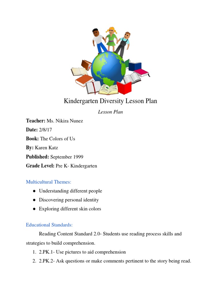 Kindergarten Diversity Lesson Plan | PDF