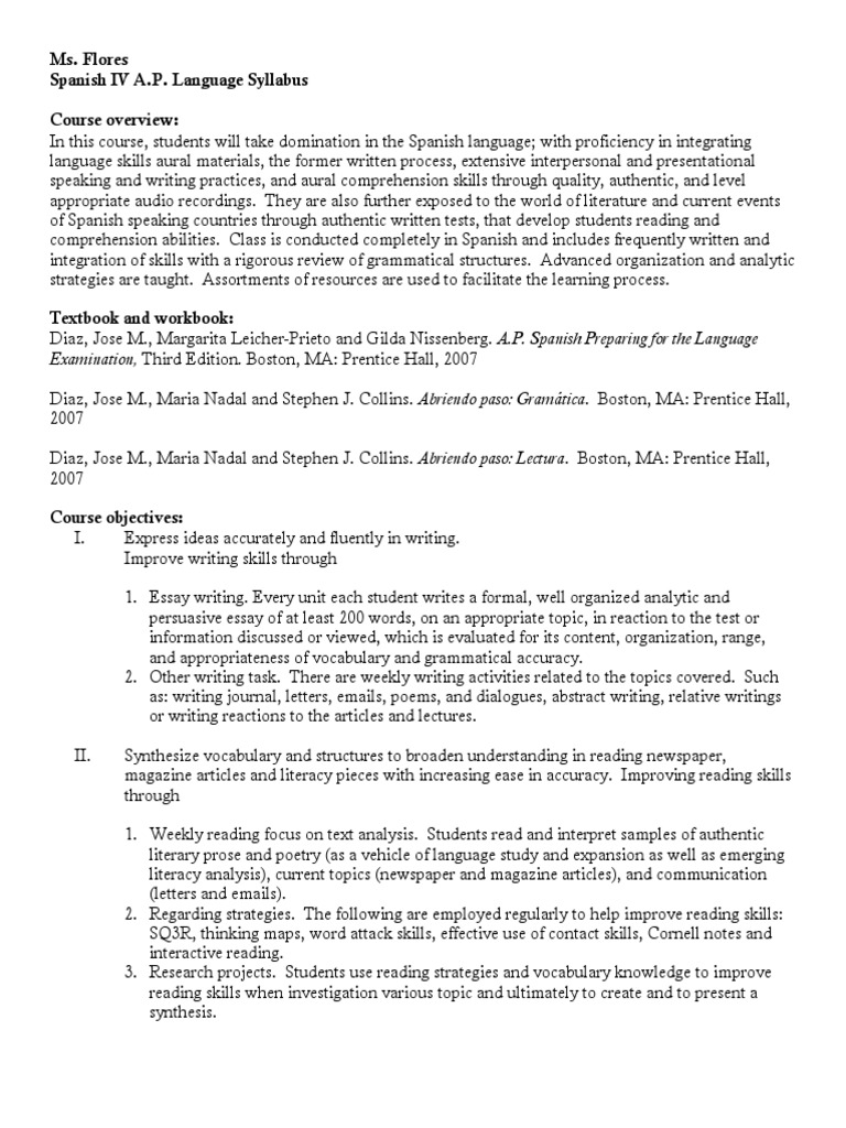 AP Spanish 4 | PDF | Grammatical Tense | Verb