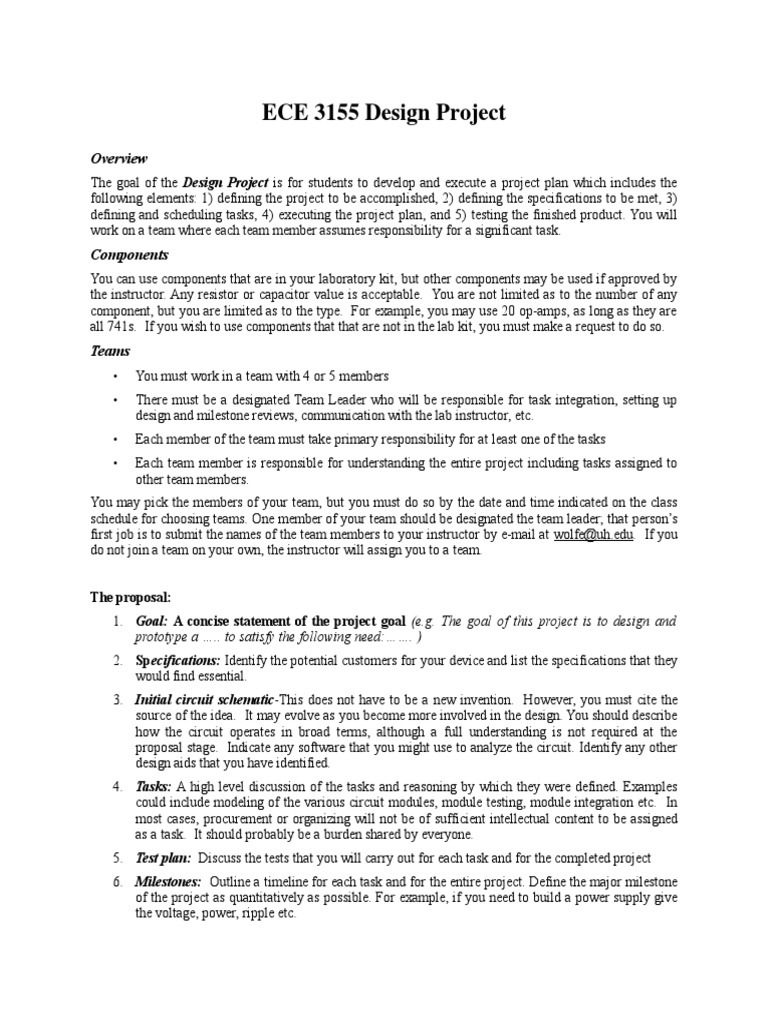 ECE 3155 Student Design Project | PDF | Specification (Technical ...