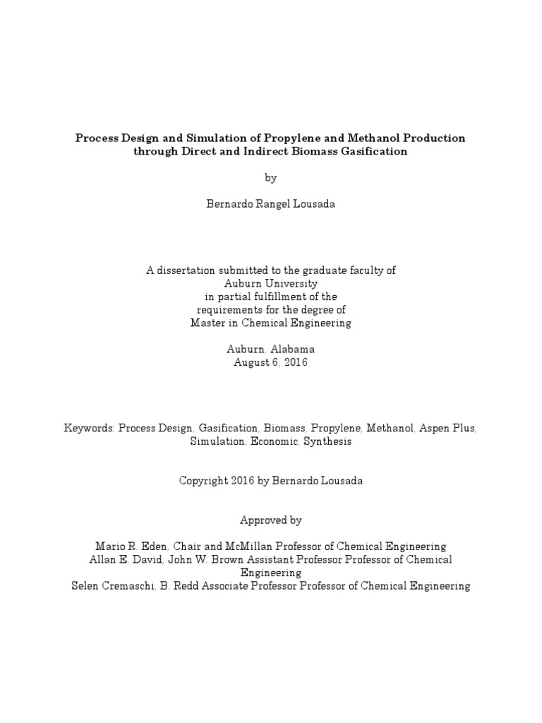 Methanol To Oleofins | PDF | Gasification | Biomass