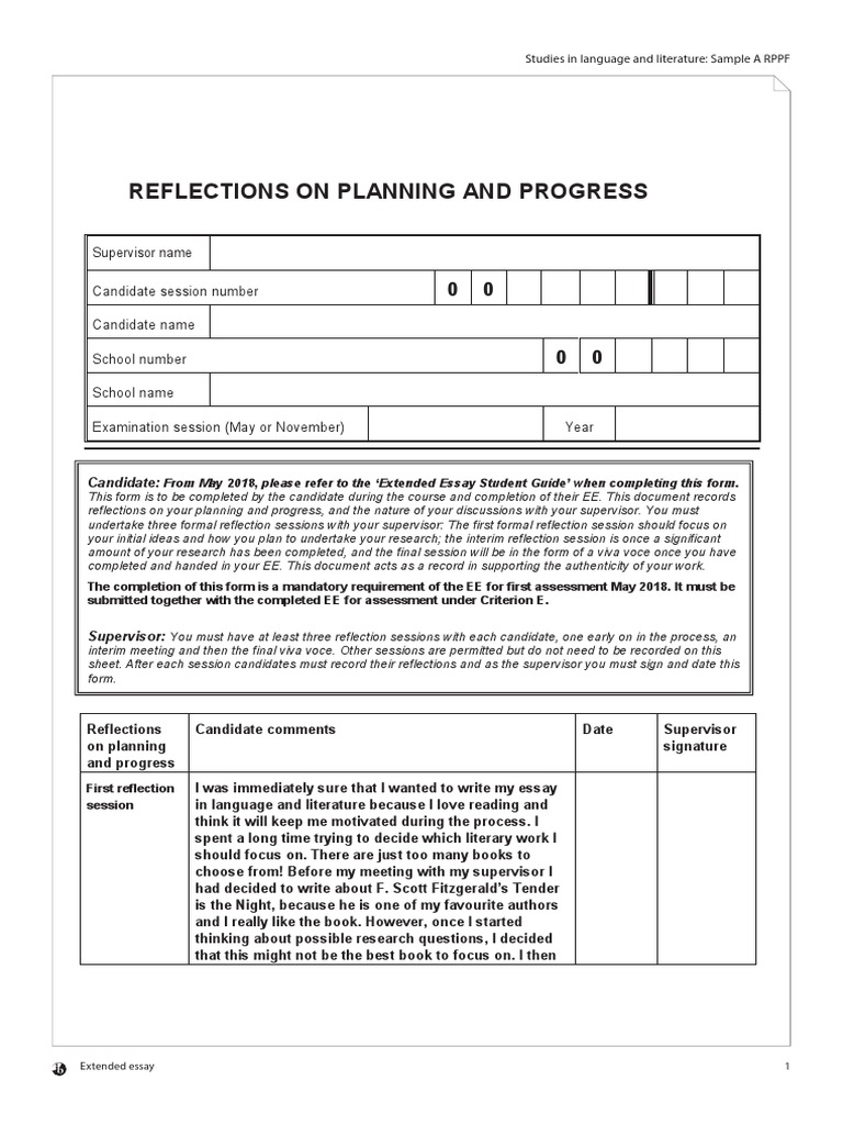 Language & Literature EE Reflection | PDF | Essays | Educational Assessment