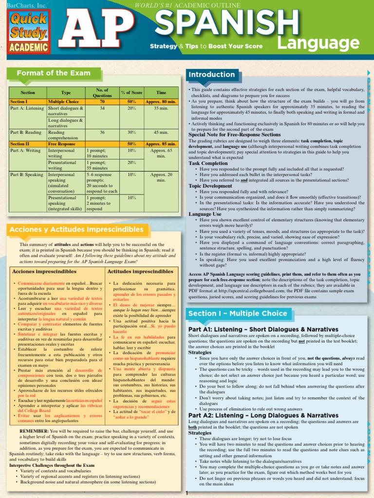 AP Spanish Guide | PDF | Grammatical Tense | Spanish Language