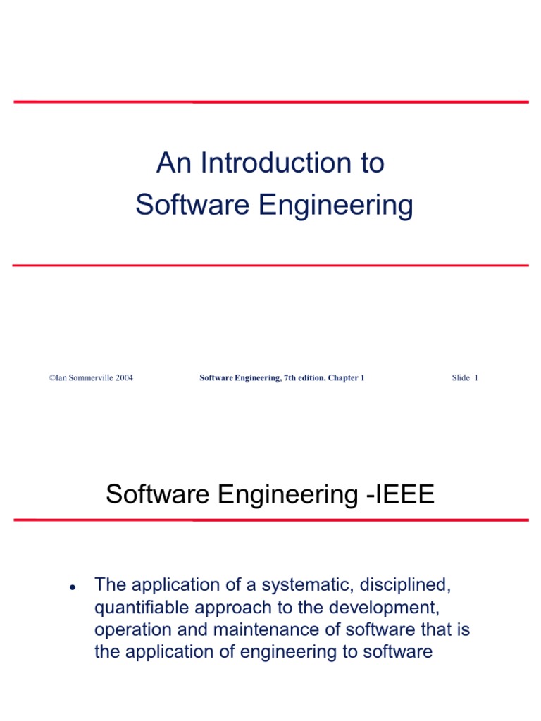 An Introduction To Software Engineering | PDF | Engineering | Engineer