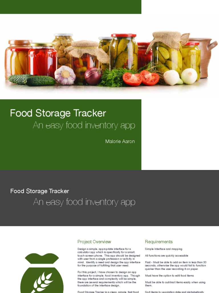 Food Storage Tracker Design Spec | PDF | Mobile App | I Phone