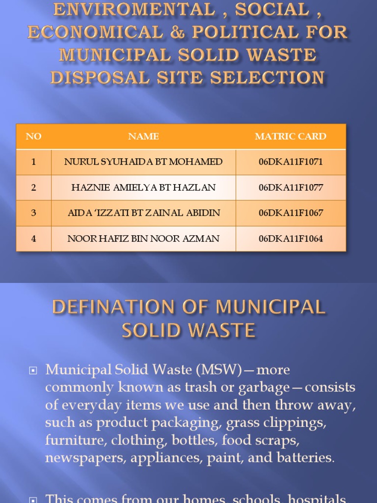 Municipal Solid Waste Management Guide | PDF | Municipal Solid Waste ...