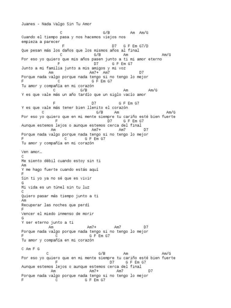 Nada Valgo Sin Tu Amor | PDF | Amor | Ocio