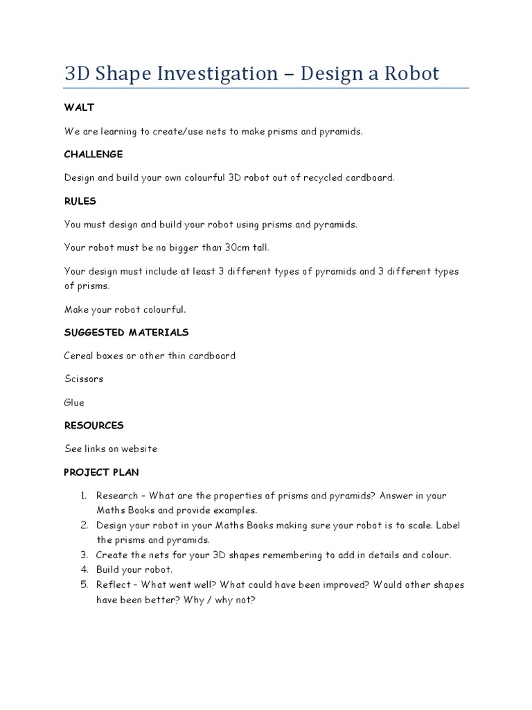 3d Shape Investigation Pdf