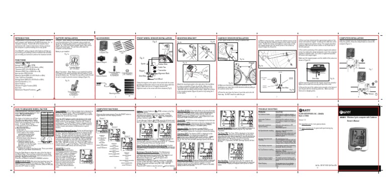 Filzer Bike Computer Instructions | PDF | Speed | Clock