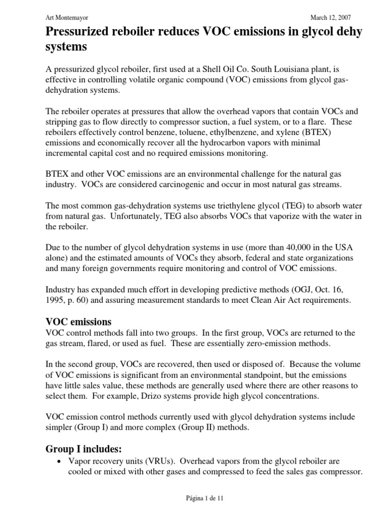 Pressurized Glycol Dehy Systems | PDF | Volatile Organic Compound ...