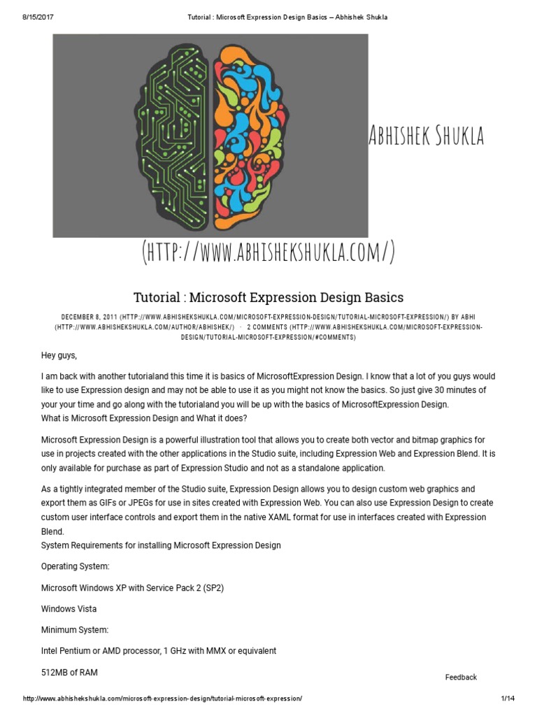 Microsoft Expression Design Guide | PDF | Menu (Computing) | Windows Xp