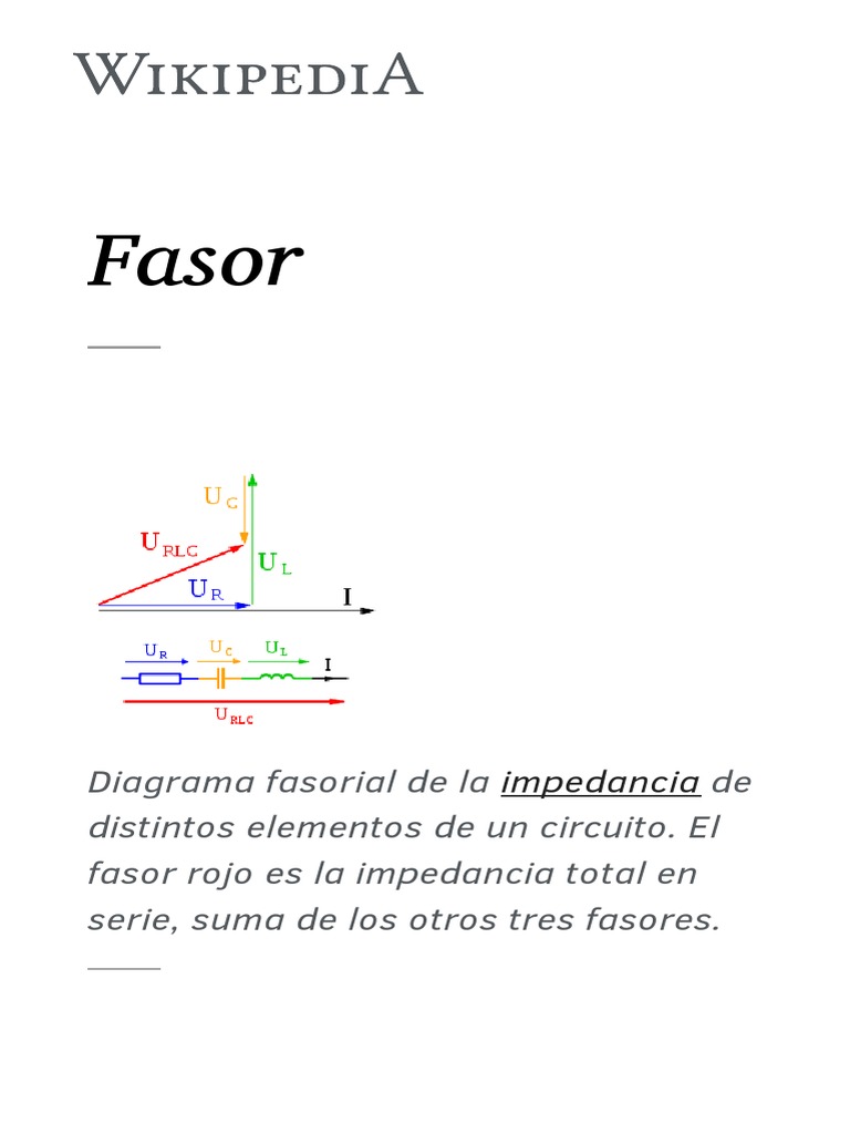 Fasor | PDF | Electromagnetismo | Ingenieria Eléctrica