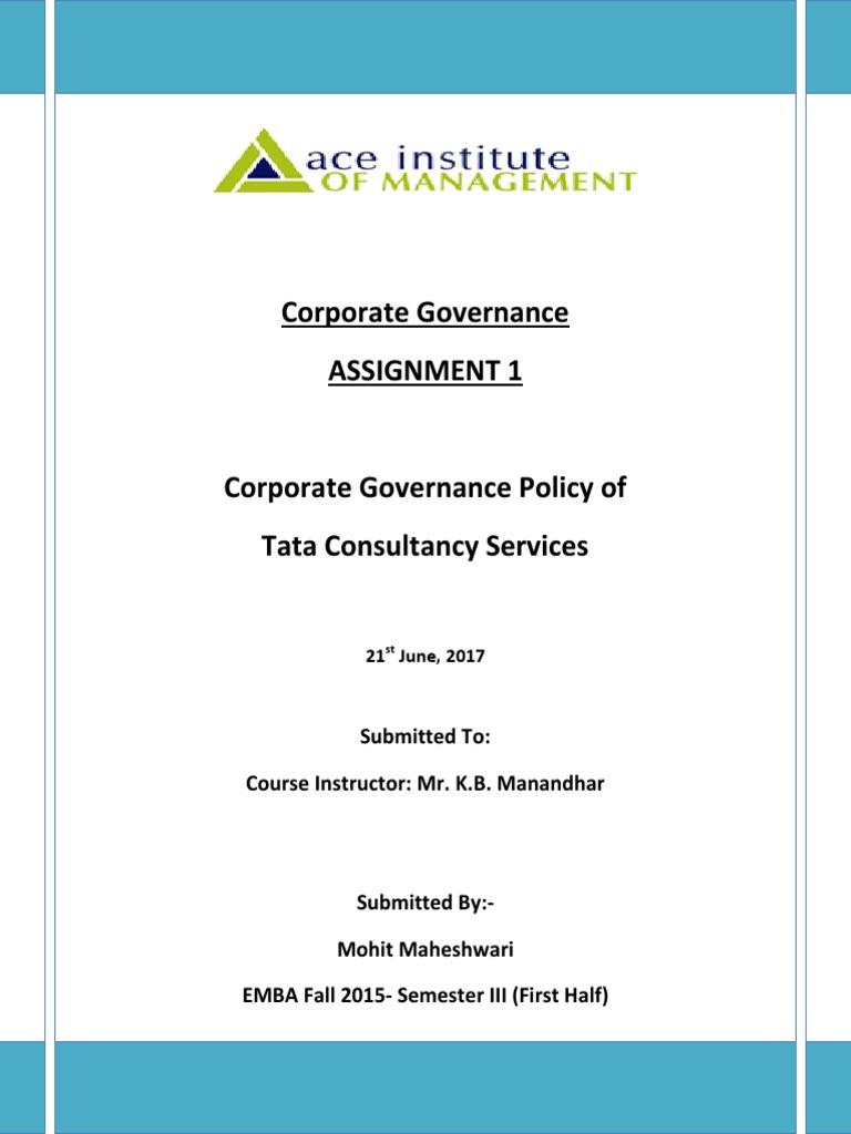 TCS Corporate Governance Policy Overview | PDF | Board Of Directors ...