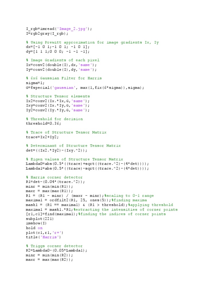 Harris_Triggs_Szeliski_Shi-Tomasi_corner_detection | PDF | Scientific Modeling | Computer Graphics