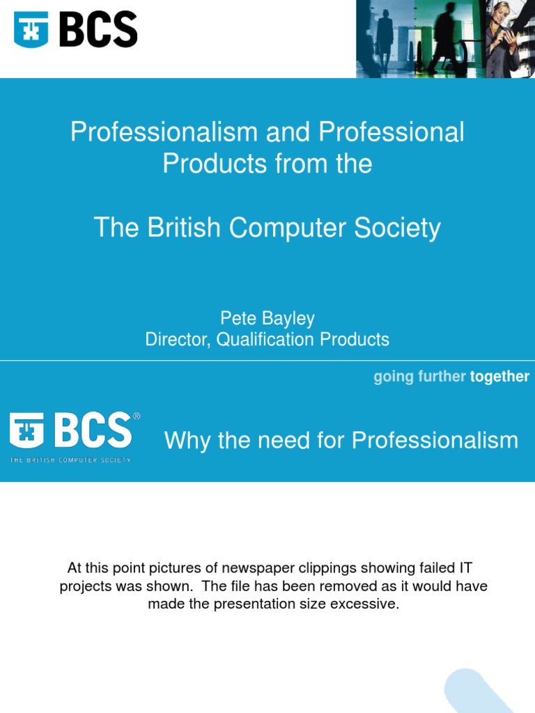 Professionalism and Professional Products From The The British Computer ...