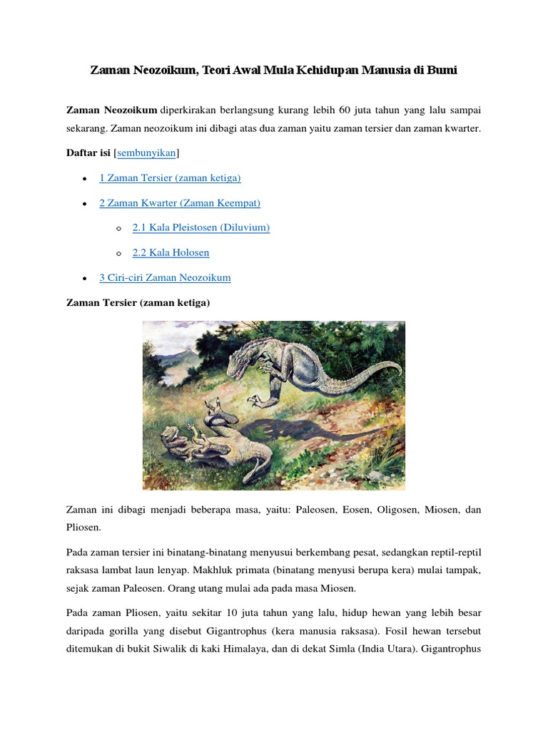 Zaman Neozoikum | PDF | Sains & Matematika | Sejarah