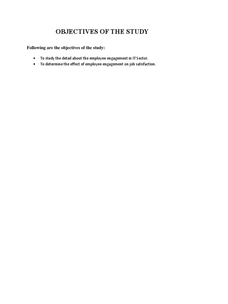 Following Are The Objectives of The Study | PDF | Sampling (Statistics ...