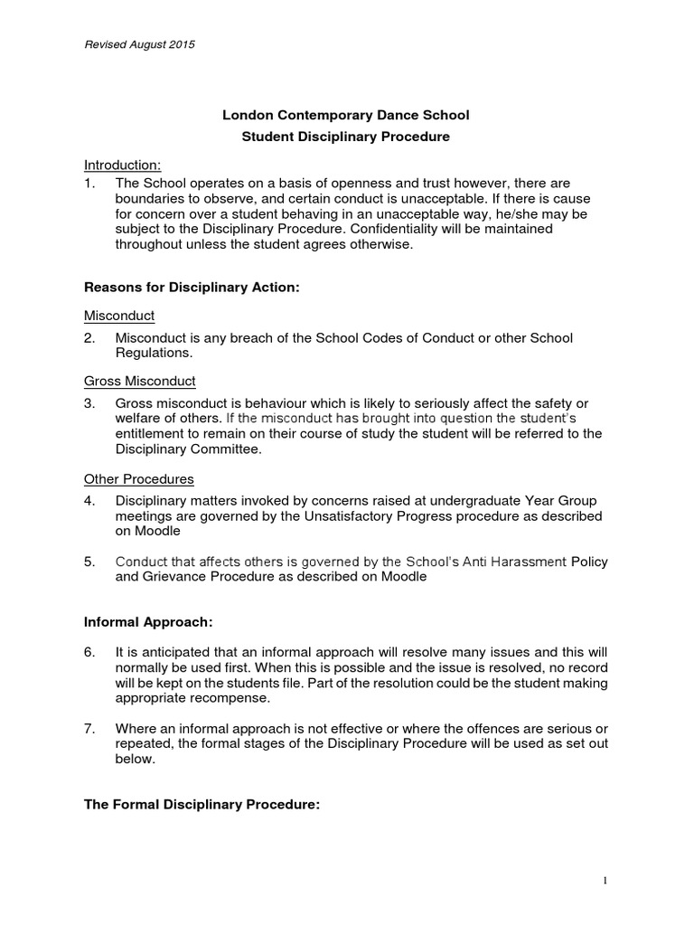 Student Disciplinary Procedure | PDF | Government | Justice