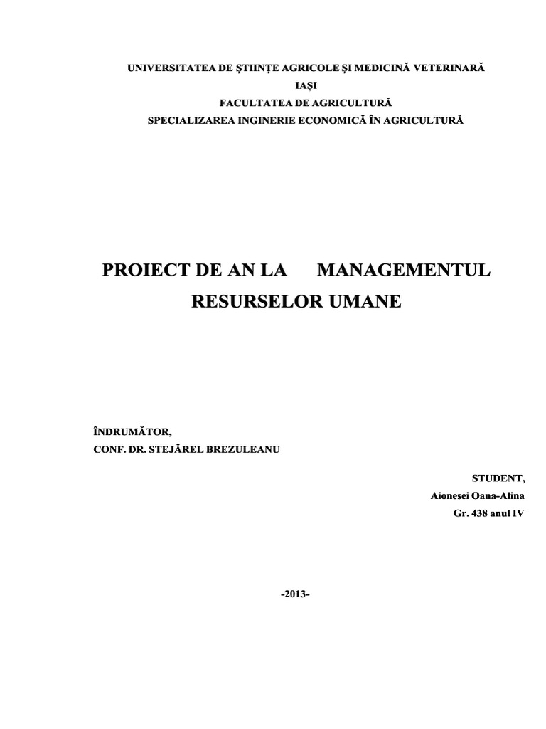 Model Proiect Mru PDF | PDF
