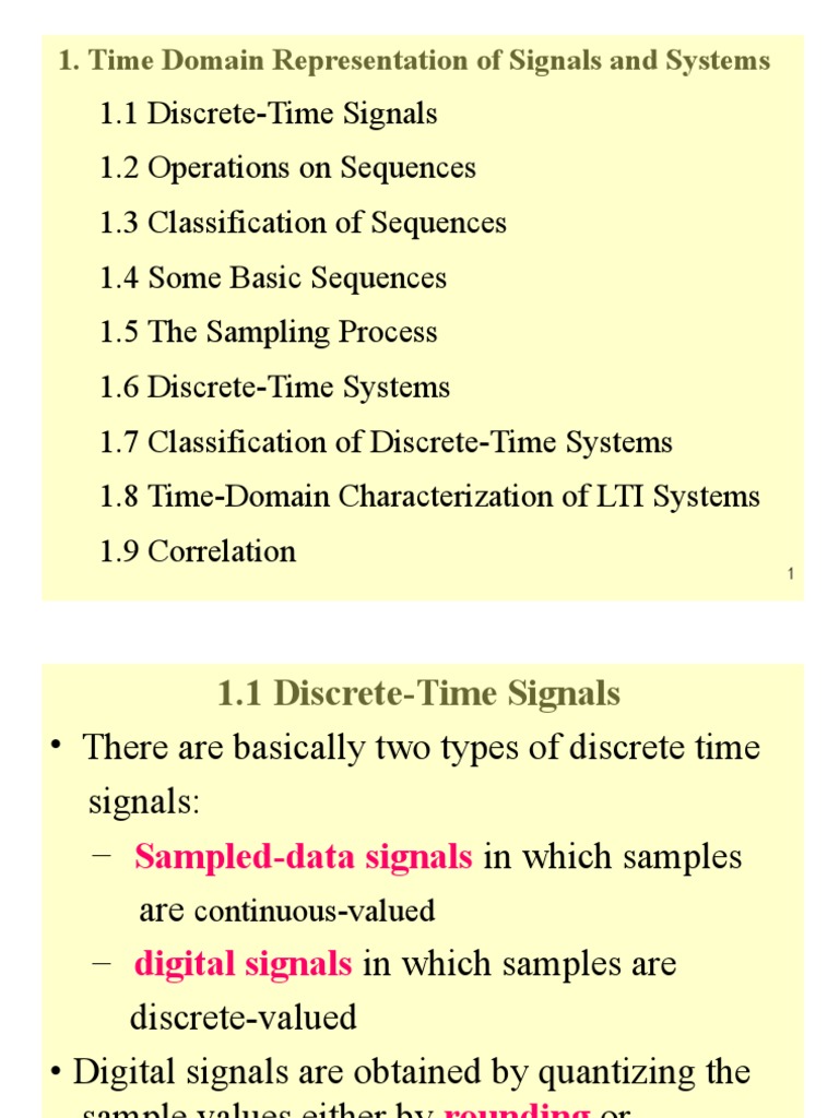 Time Domain Representation of Signals and Systems | PDF | Convolution ...