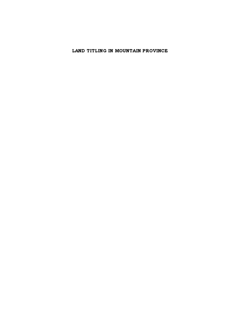 Land Titling Process | PDF | Poverty | Poverty & Homelessness