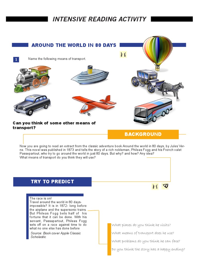Intensive Reading Activity: Around The World in 80 Days | PDF | Around ...