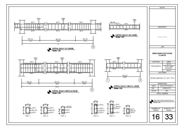 Detail Tulangan Balok | PDF