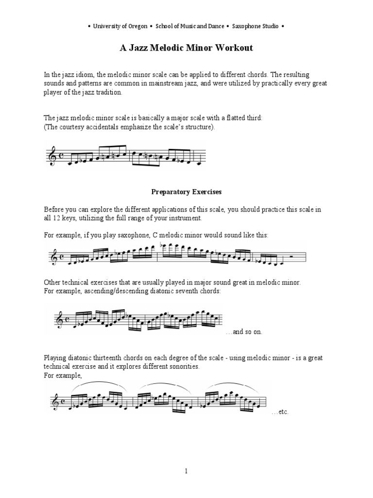 A Jazz Melodic Minor Workout 1fzp6hl11 | PDF | Chord (Music) | Minor Scale