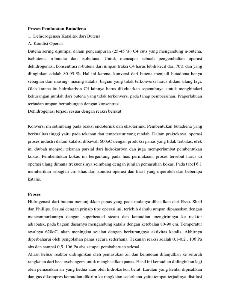 Proses Dehidrogenasi Butadiena Efisien | PDF | Sains & Matematika
