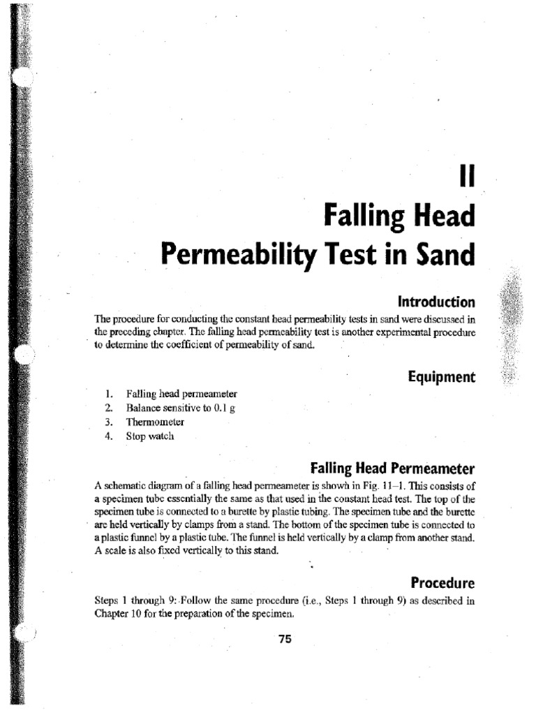 9 Falling Head Permeability Test | PDF