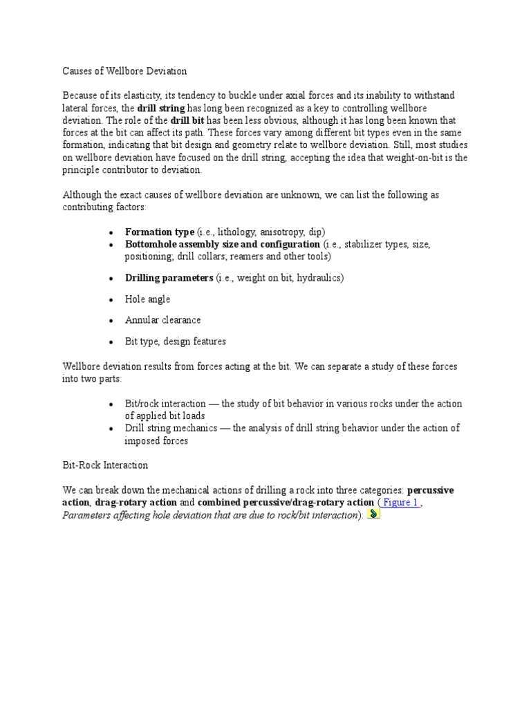 Causes of Wellbore Deviation | PDF | Buckling | Force