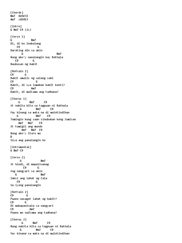 TAGPUAN CHORDS by Moira Dela Torre @ | PDF