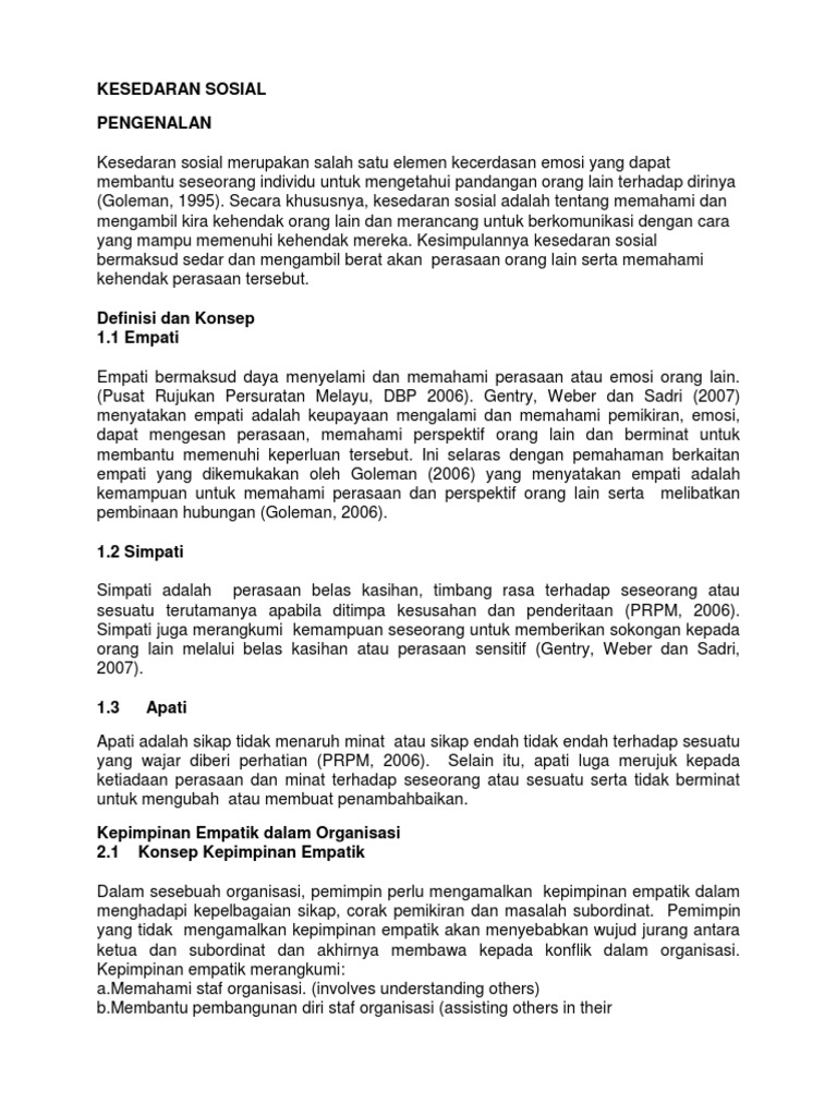 Kepentingan Kesedaran Sosial dan Empati | PDF