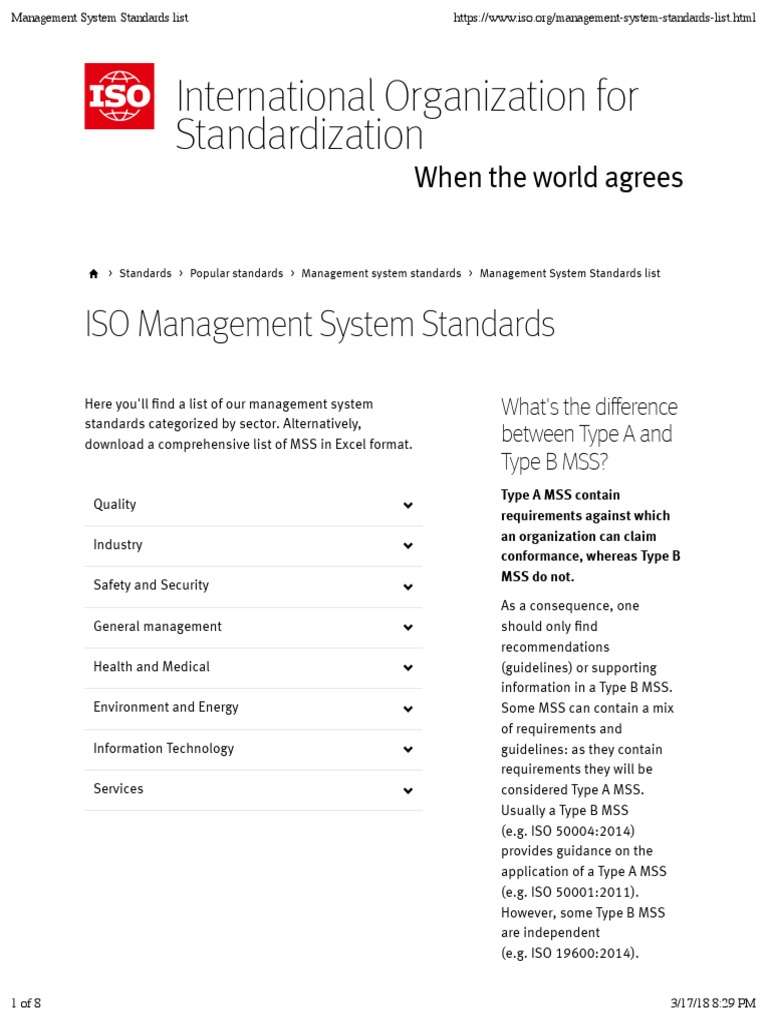 ISO Management System Standards Overview | PDF | Quality Management ...