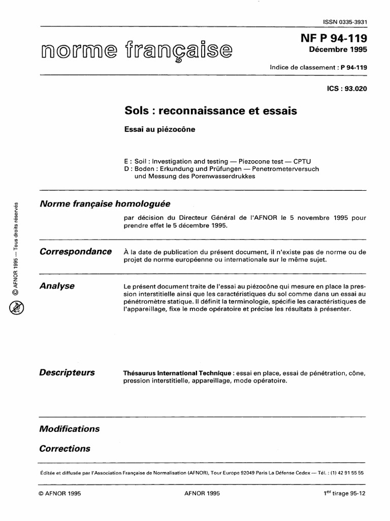 NF P94-119 PDF | PDF