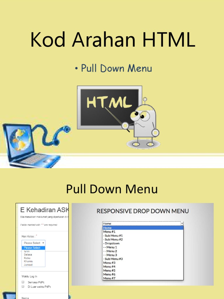 HTML Pull Down Menu Tutorial | PDF | Computers