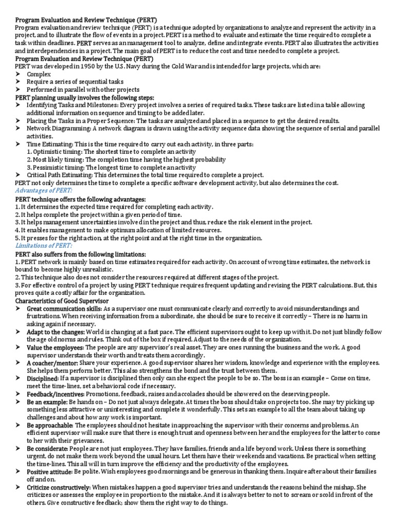 Program Evaluation and Review Technique | PDF | Emergence | Behavioural ...