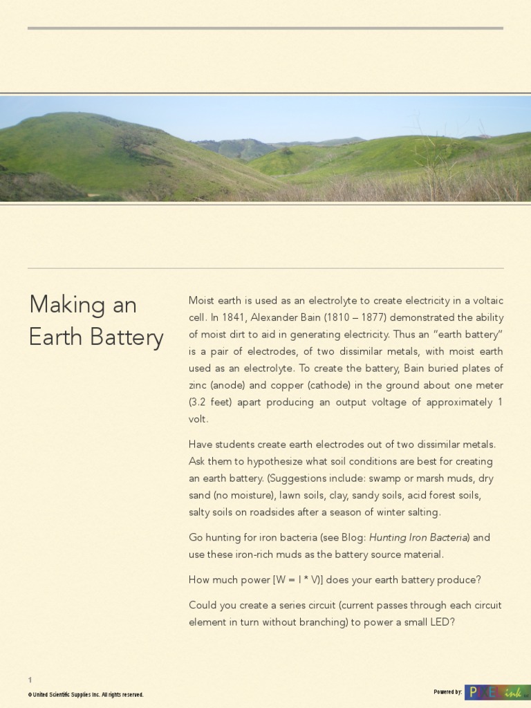 3 Making An Earth Battery | PDF | Battery (Electricity) | Direct Current