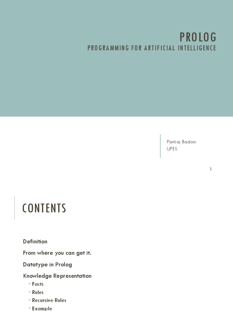 Ai Prolog Programming Language Artificial Intelligence