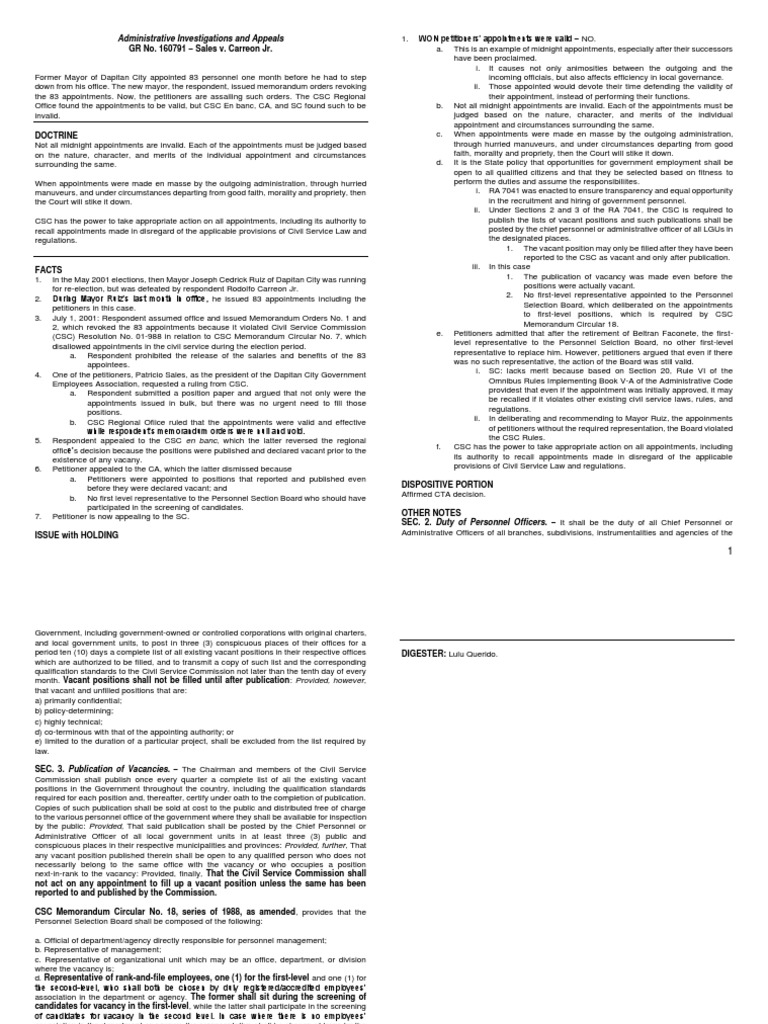 Midnight Appointments: An Analysis of the Validity of En Masse ...